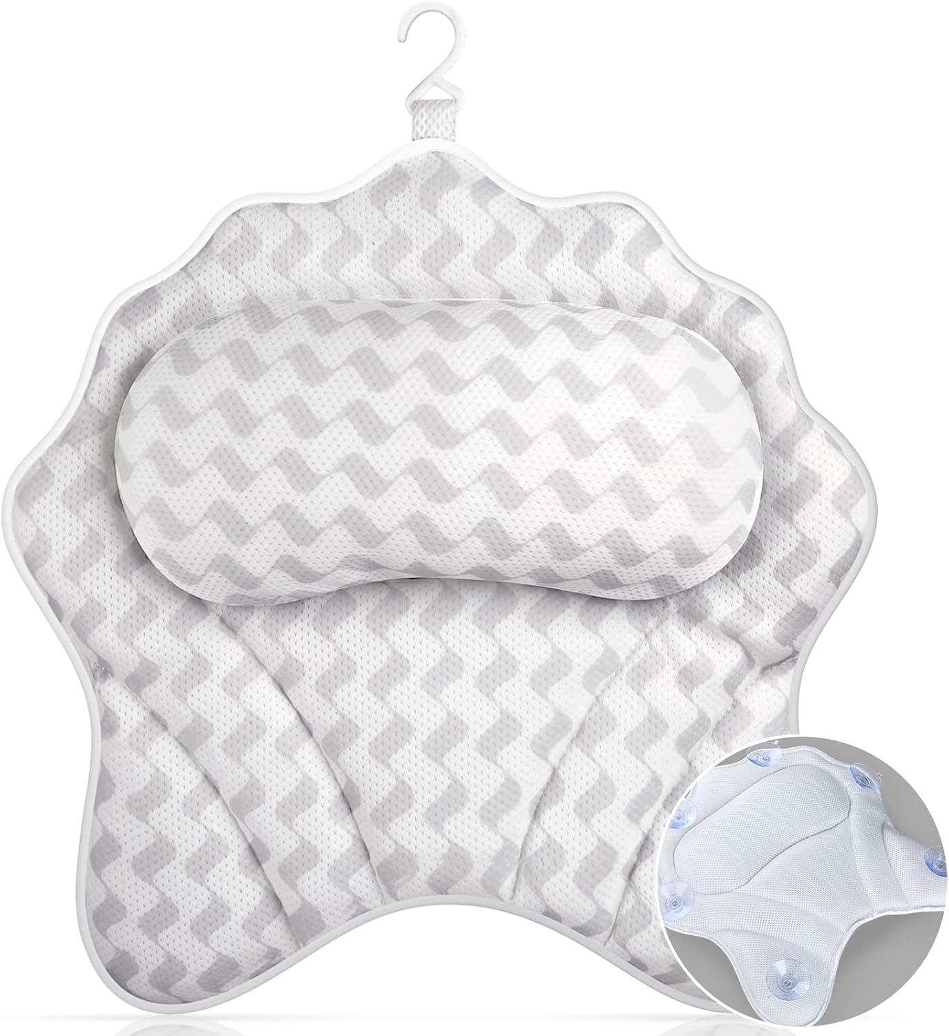Amazon.com: Bath Pillow, Luxury Bathtub Pillow Neck Support, Ergonomic ...