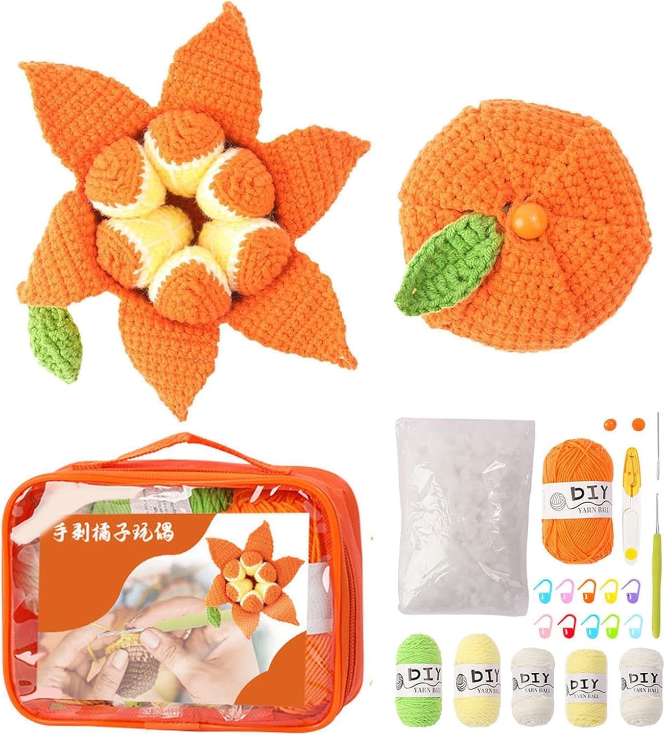 Amazon.com: DIY Crocheted Peelable Fruit Kit, Cute Handmade Knitted ...