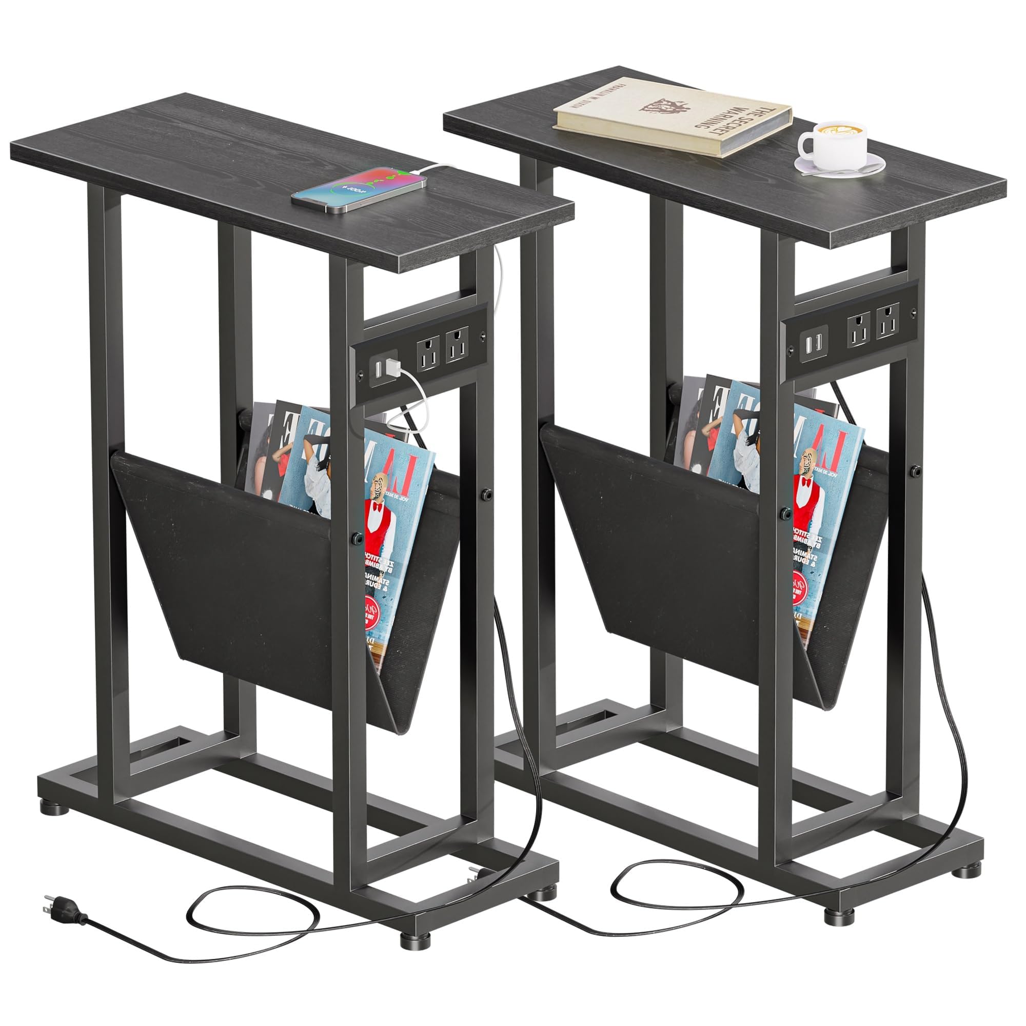 Amazon.com: GRANTLEY Set of 2 Small Narrow End Table - Small Thin end ...