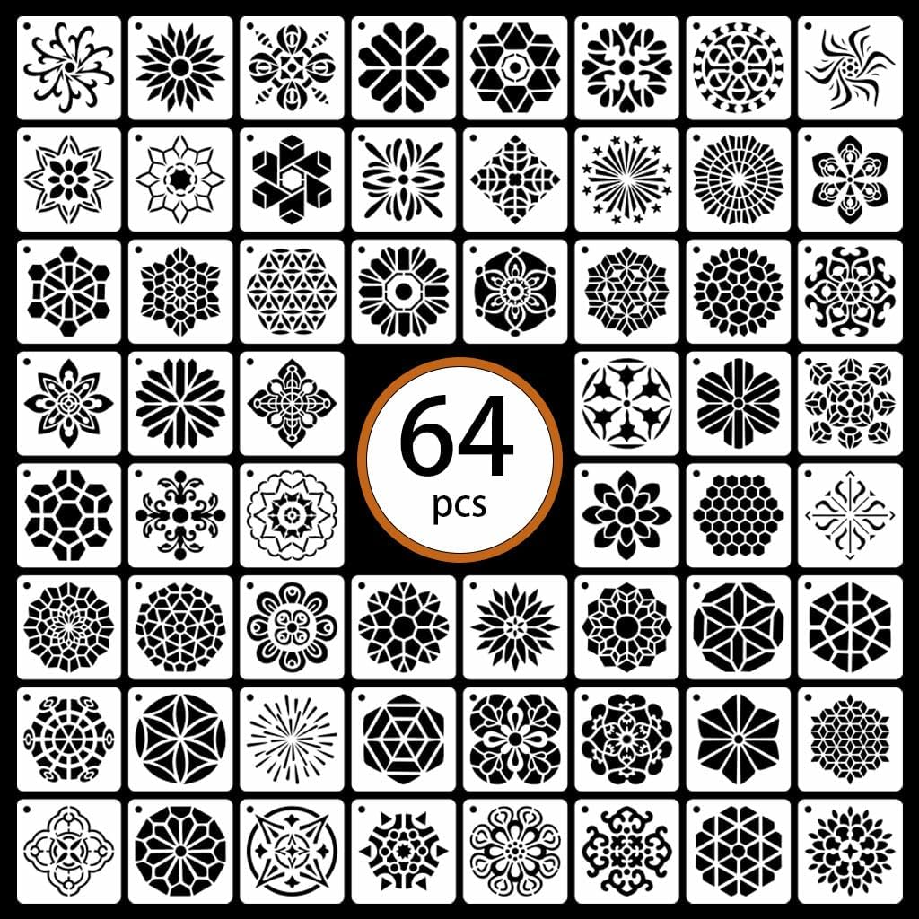 Mandala Stencils for Painting, Rock Painting Stencils Plastic Reusable ...