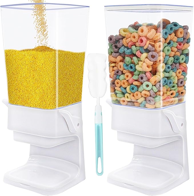 Amazon.com: Double Cereal Dispenser Countertop, Large Cereal Containers ...