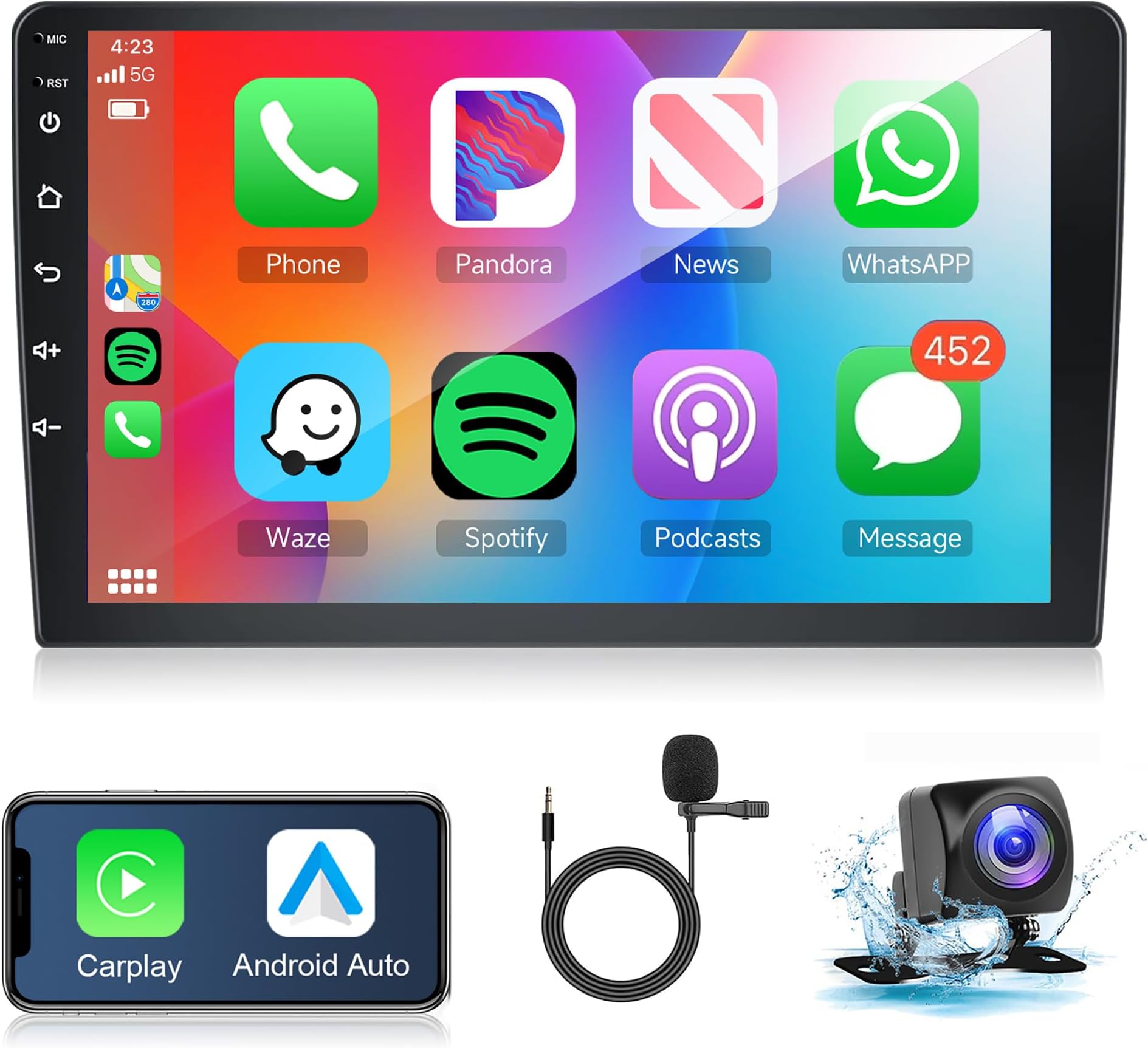 Android Car Radio Double Din Car Stereo with Apple Carplay, Rimoody 2G ...