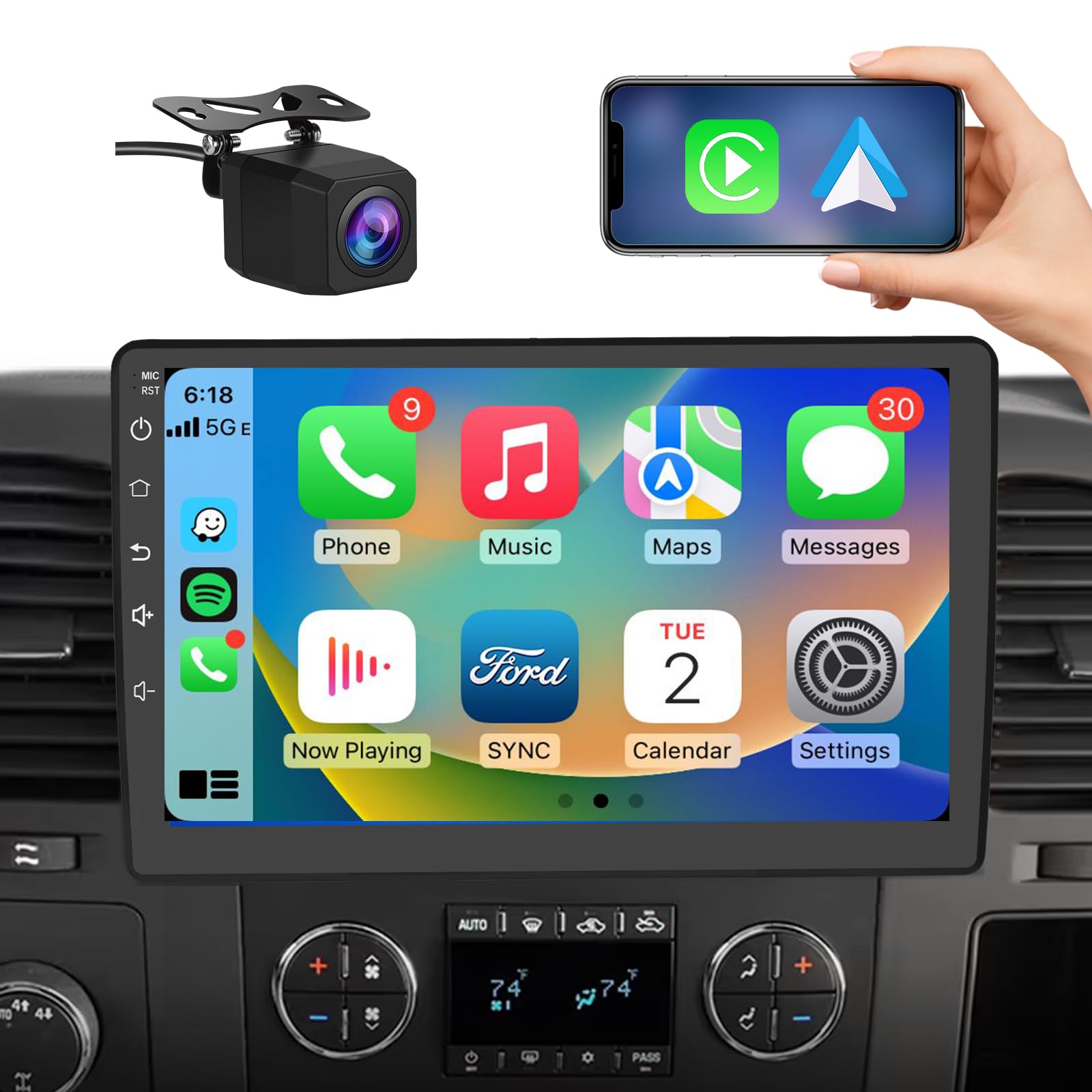 Amazon.com: 2+64GB Car Radio Stereo for Chevy Chevrolet Silverado Tahoe ...