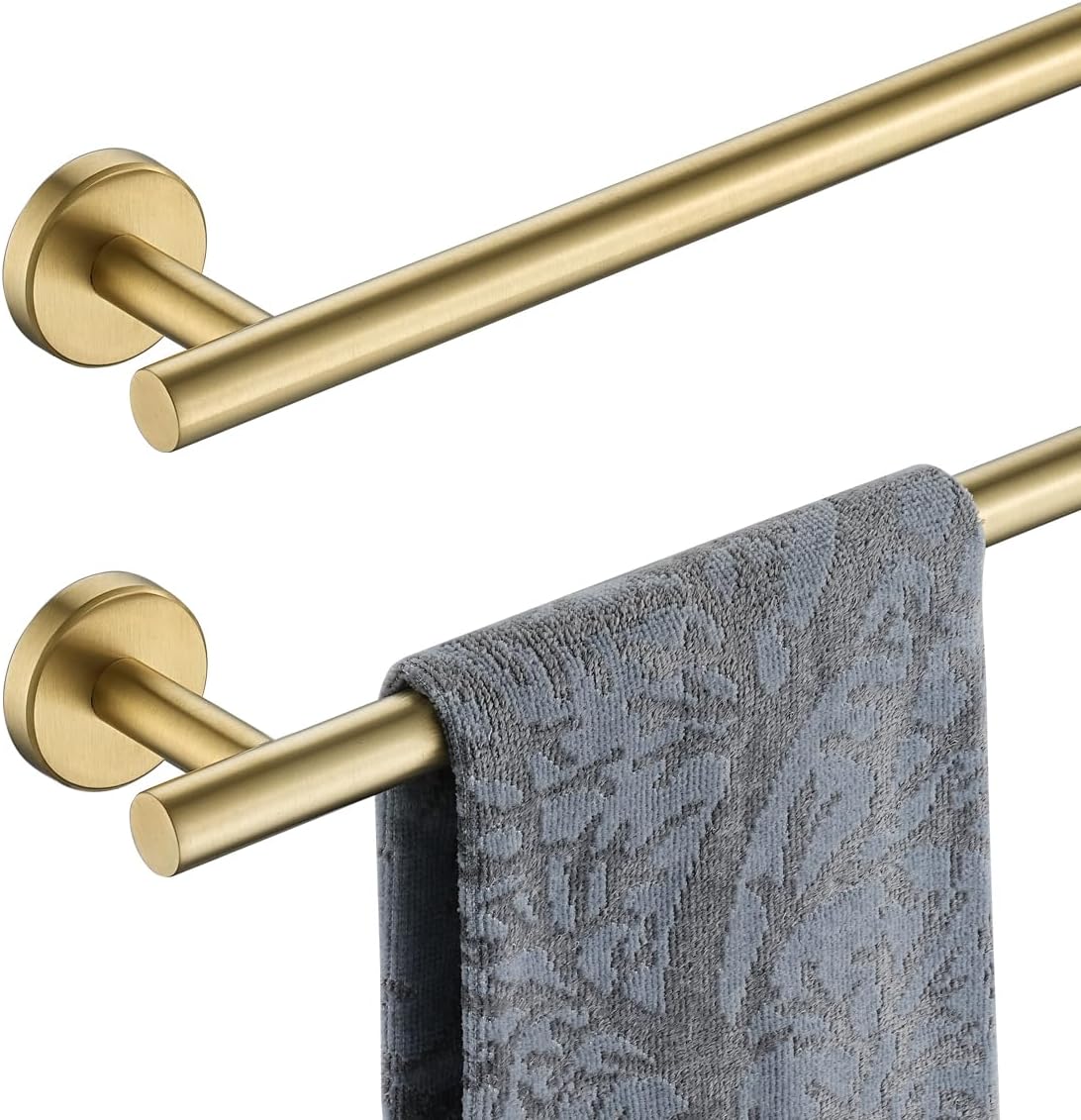Amazon.com: JQK Bath Towel Bar, 24 Inch Brushed Light Gold Towel Rack ...