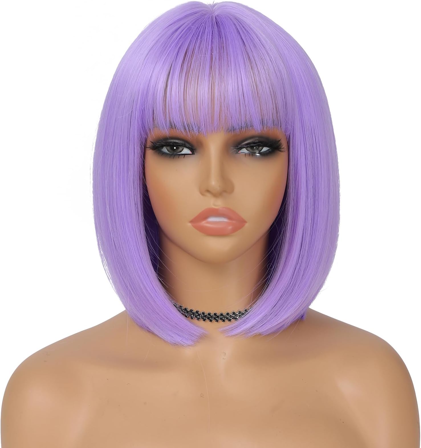 Amazon.com: Mersi Purple Wigs for Women Short Purple Bob Hair Wig with ...