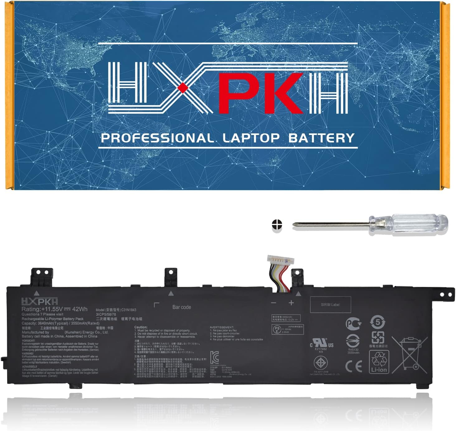 Amazon.com: HXPKH C31N1843 42Wh Laptop Battery for Asus VivoBook S14 ...