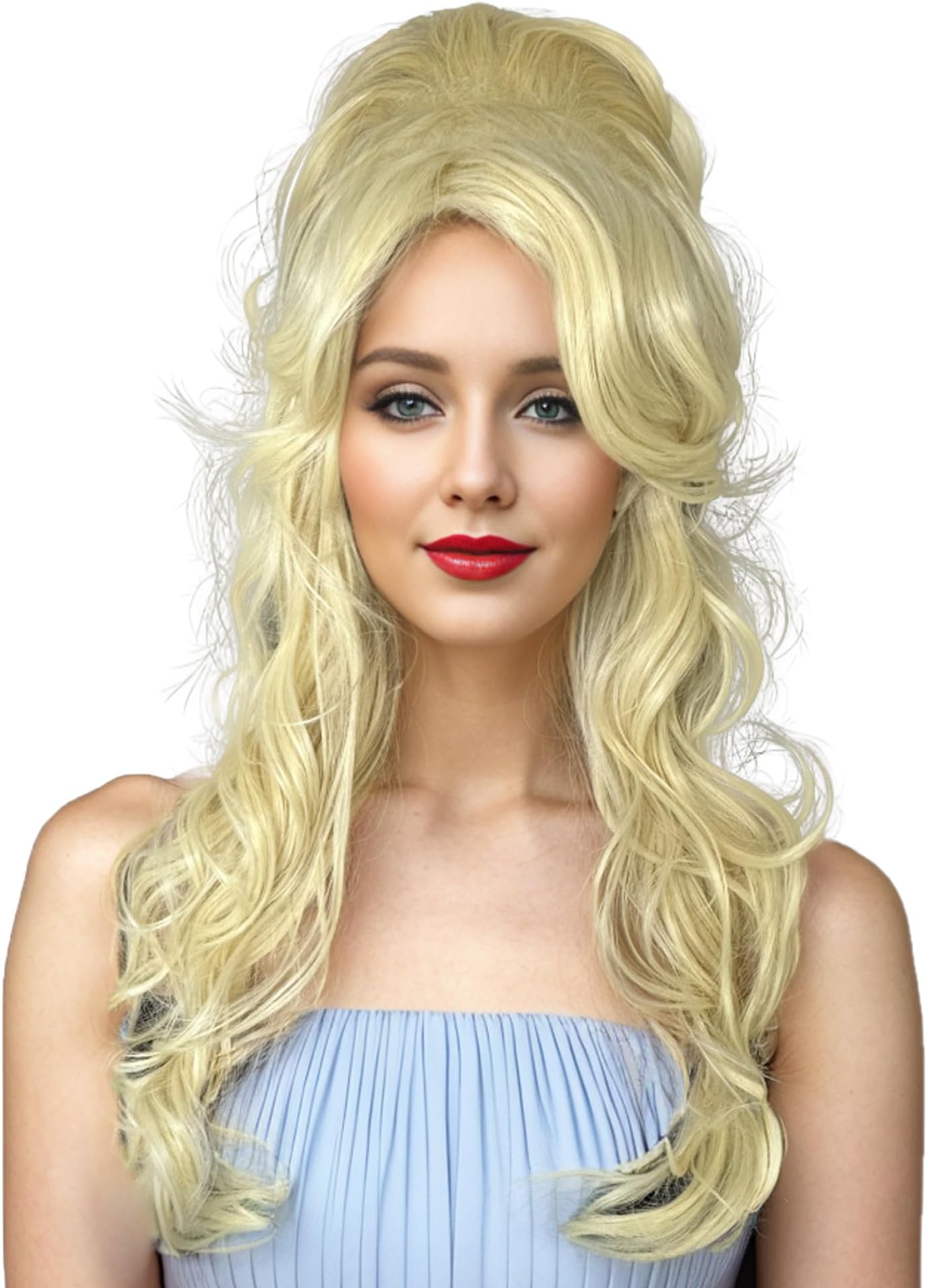 Amazon.com : Luvfamday Long Curly Wig with Bangs Beehive Wig Big ...