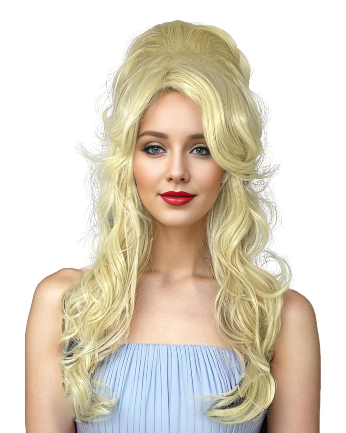 Amazon.com : Luvfamday Long Curly Wig with Bangs Beehive Wig Big ...