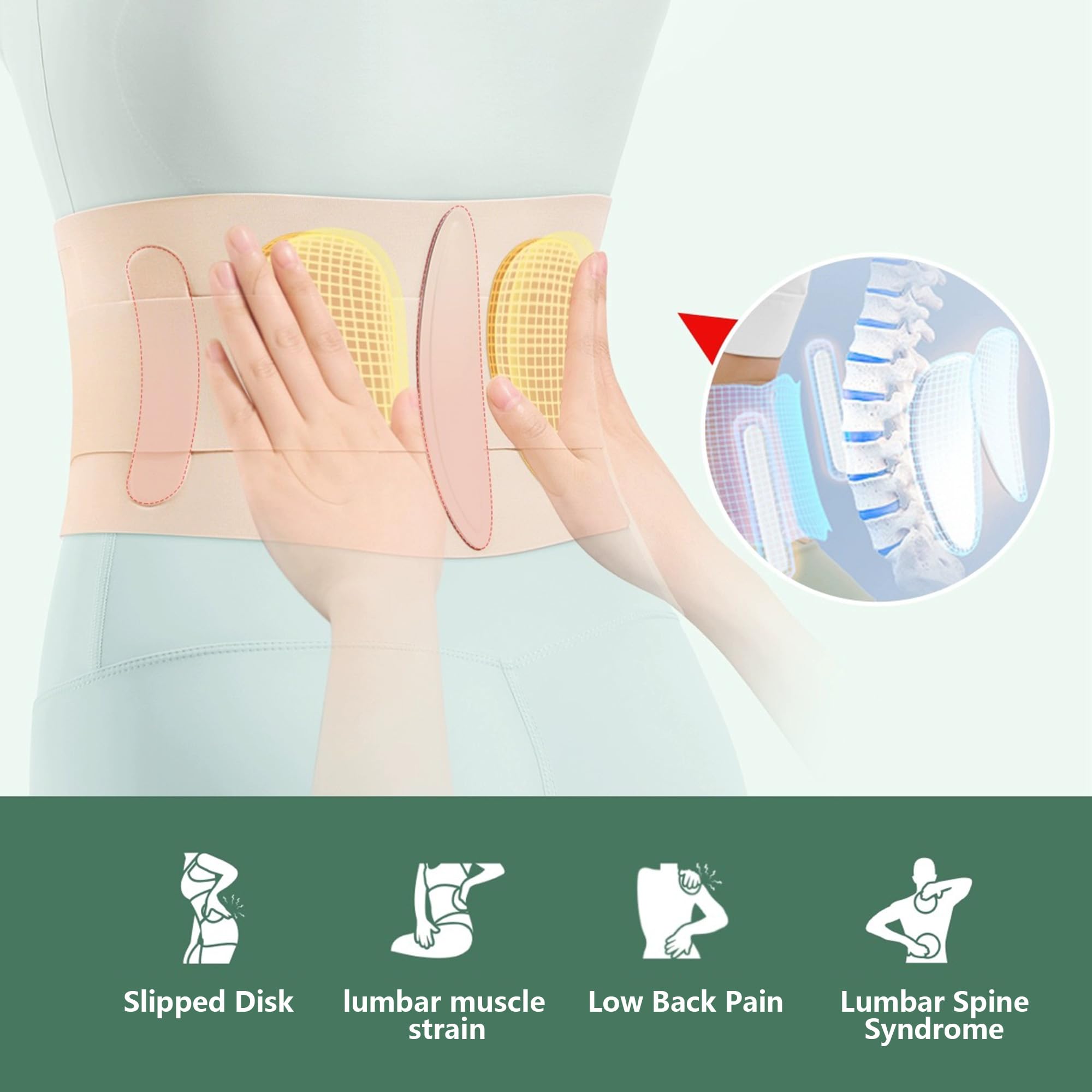Snapklik.com : Back Brace For Lower Back Pain Women, Adjustable Back ...