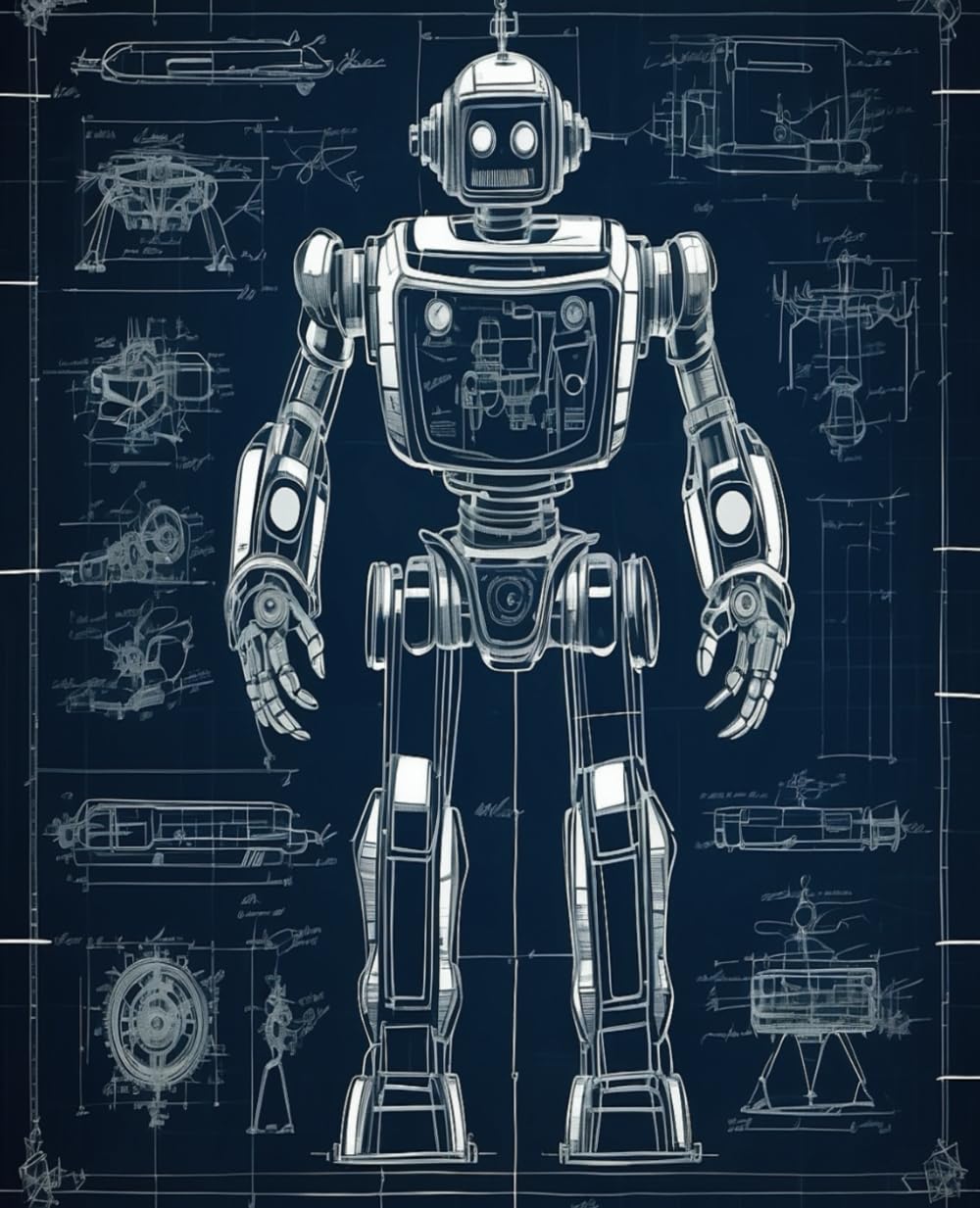 ROBOT BLUEPRINT NOTEBOOK: W, Cel: Amazon.com: Books