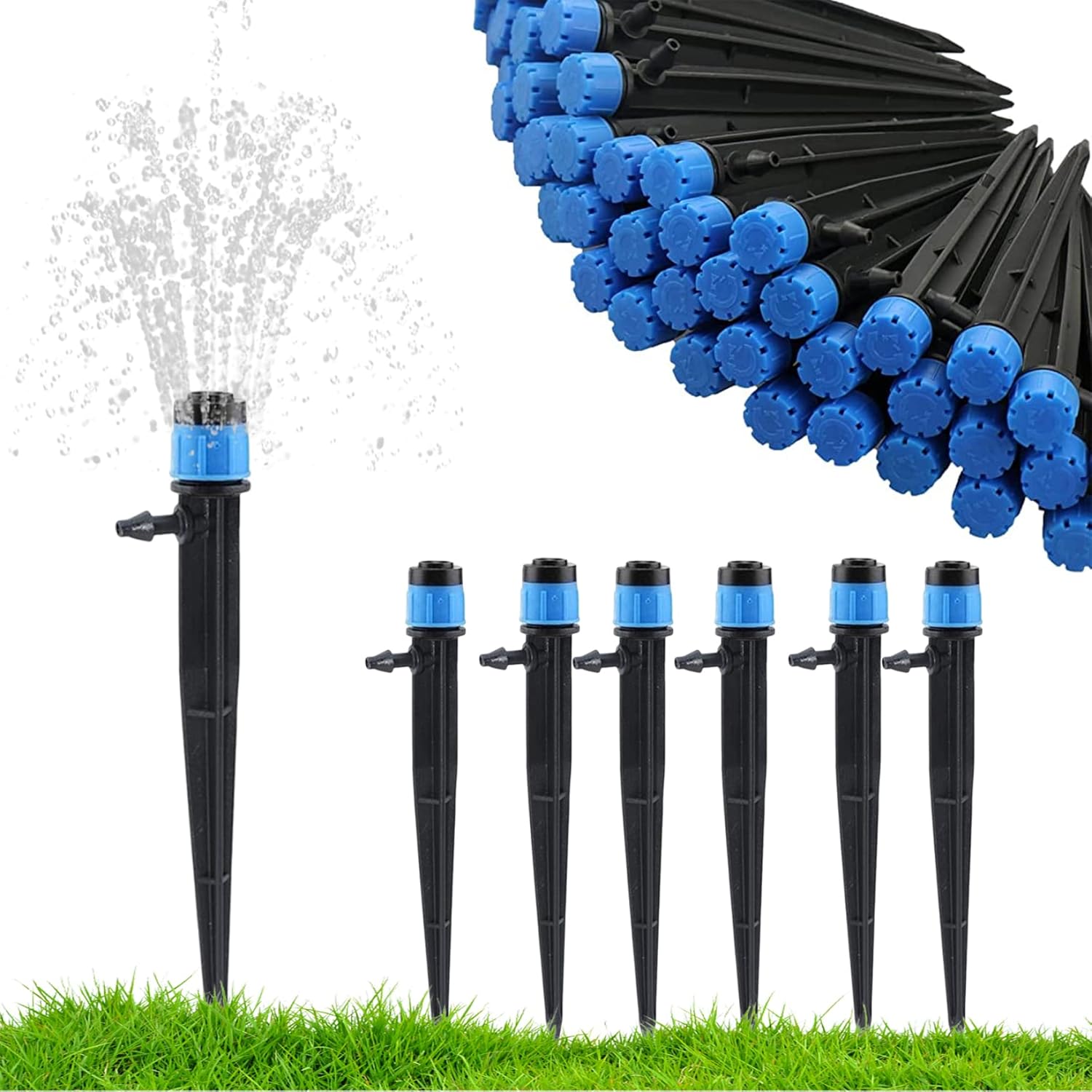 60Pcs 1/4 Inch Adjustable Watering Sprinklers for Micro Drip - 360 ...