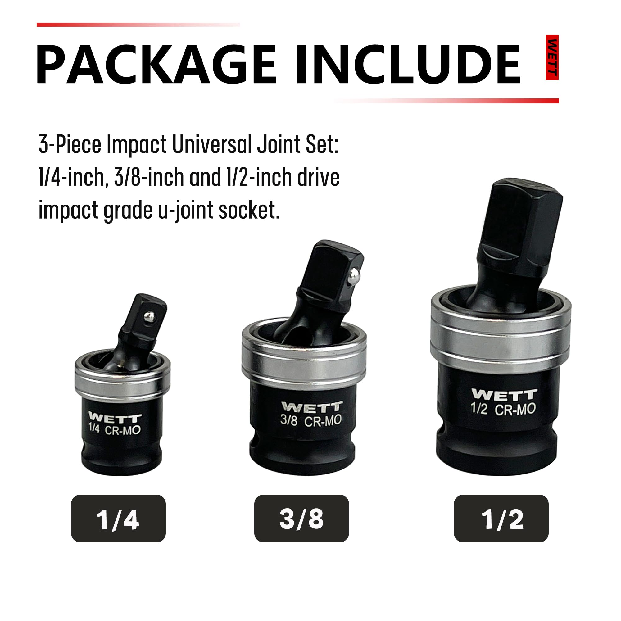 Snapklik.com : Impact Universal Joint Set, 3-Piece Socket Swivel ...