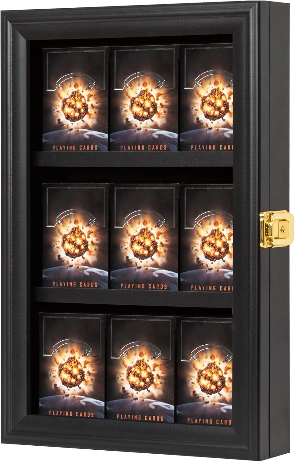 Amazon.com: Mrwye Wooden Playing Card Display Case Wall Mount Lockable ...