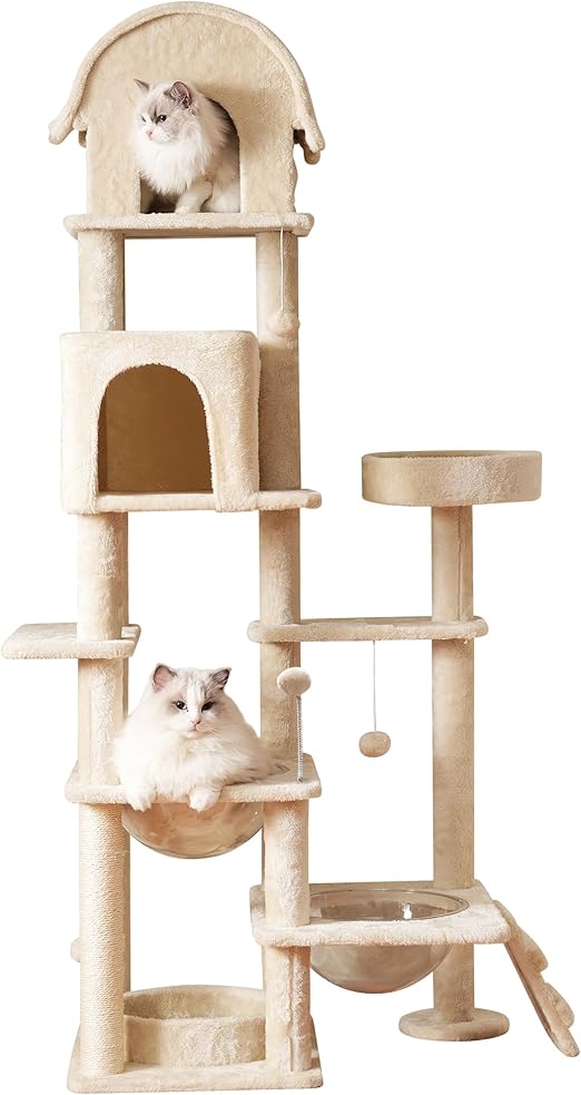 Amazon | 【高さ174cm】OSJ キャットタワー ネコタワー 猫タワー 多頭飼い ペット用品 宇宙船 隠れ家 据え置き型 ネコ タワー おしゃれ タワー ネコハウス 展望台 大型 ...