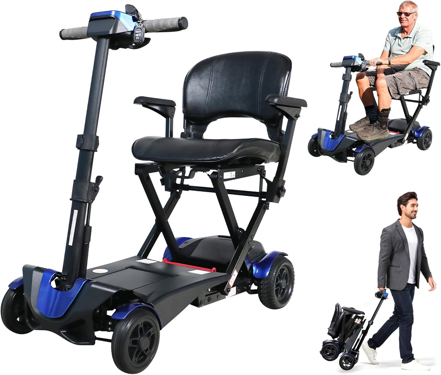 Amazon.com: Automatic Folding Travel Mobility Scooter - Lightweight Electric Foldable Travel ...