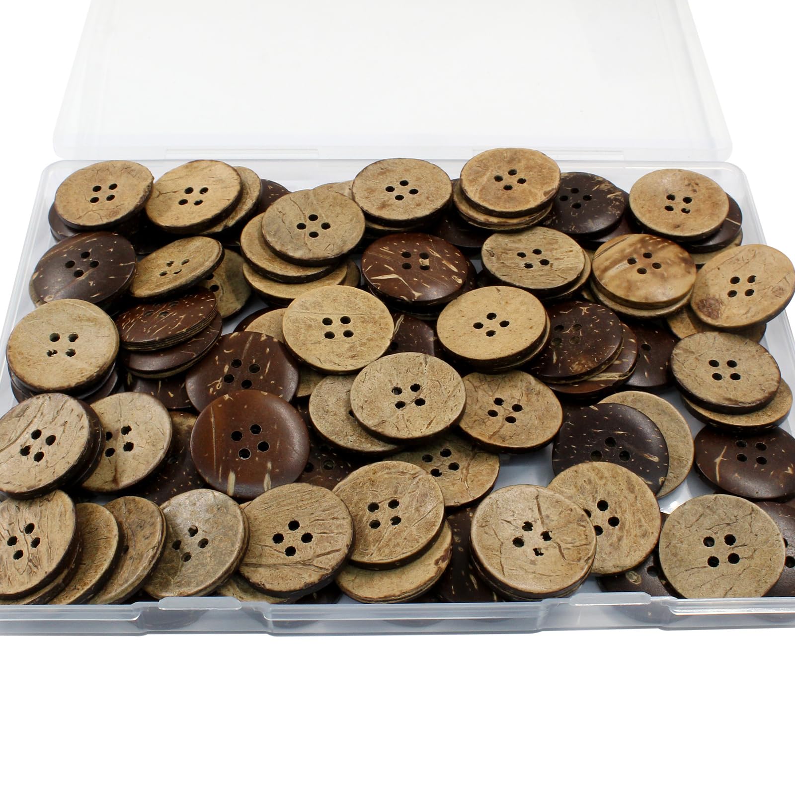 Amazon.com: Kemcatui 100Pcs 25mm Coconut Shell Buttons, 1 inch Natural ...