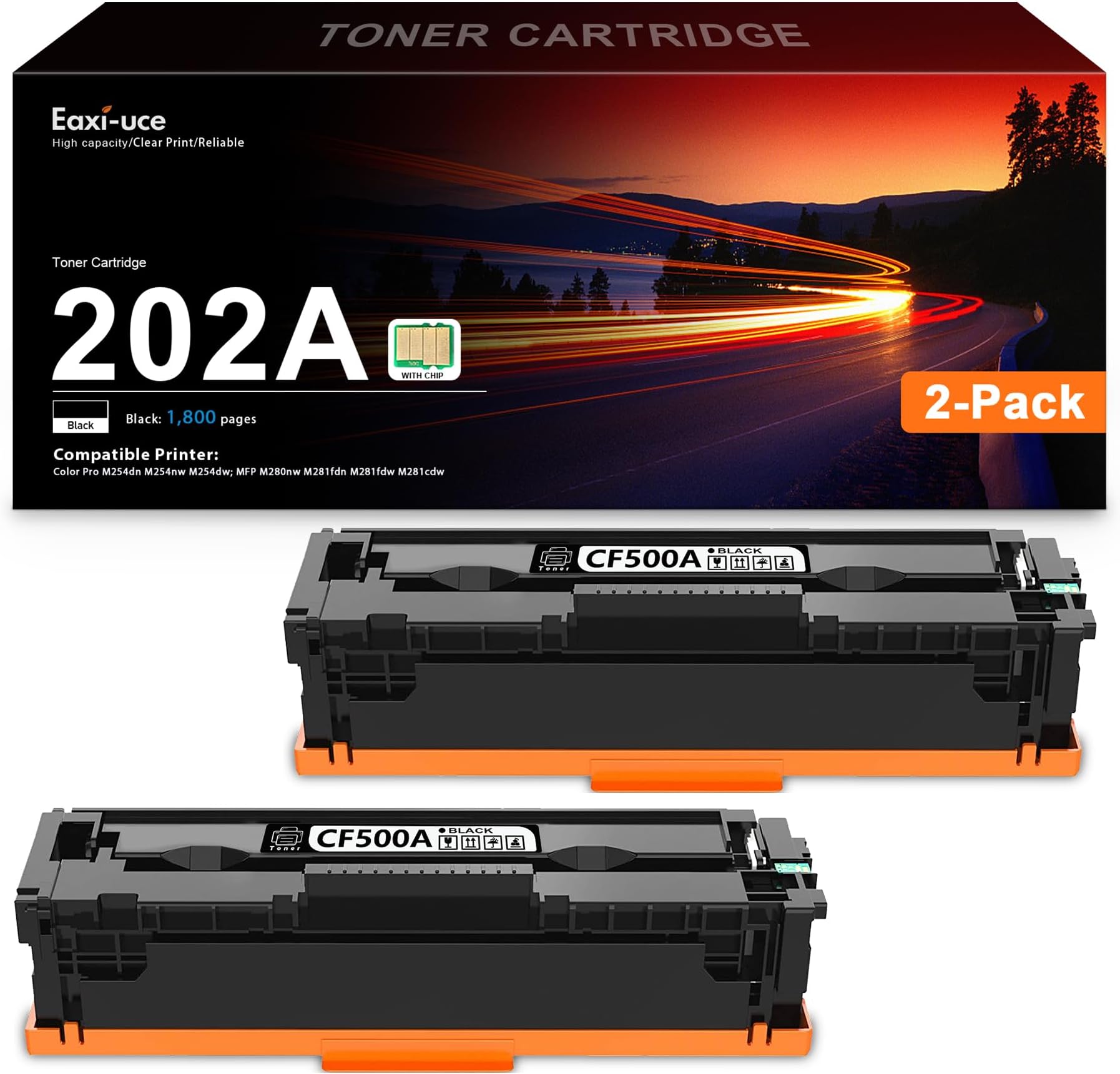 Amazon.com: (with Chip) 202A Toner Cartridge 2-Pack Replacement for HP ...