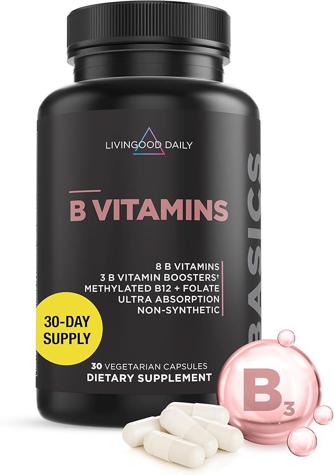 Amazon.com: Livingood Daily Vitamin B Complex Capsules for Men and ...