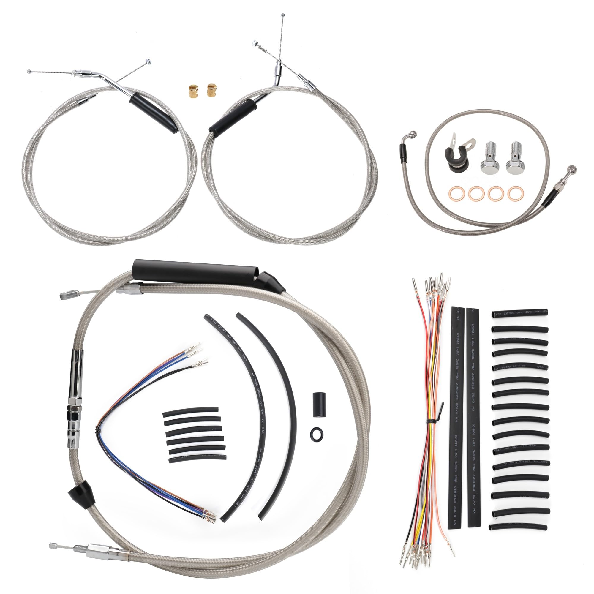 MoKitDora Softail 14” Handlebar Extended CAN-bus Wiring Clutch Brake ...