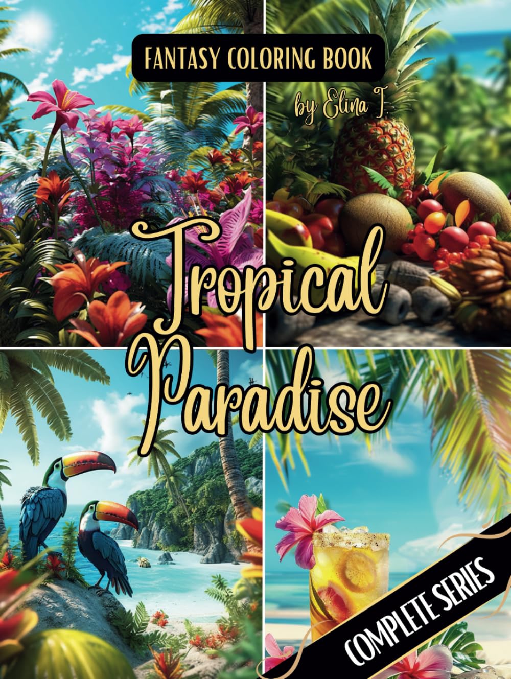 Amazon.com: Fantasy Coloring Book Tropical Paradise Complete Series ...