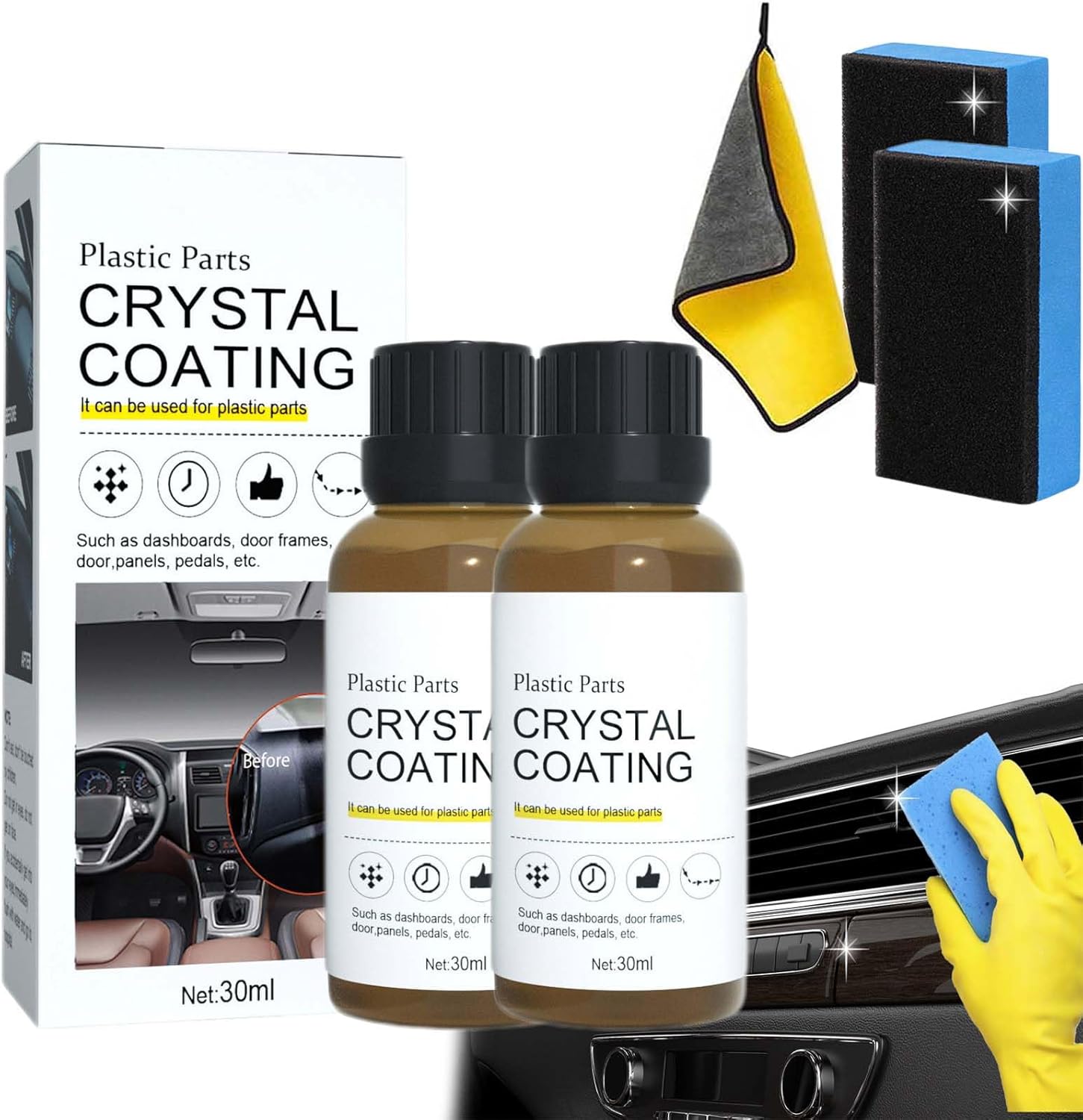 Amazon.com: Cristal Coating para Plástico Del Carro, Crystal Coating ...
