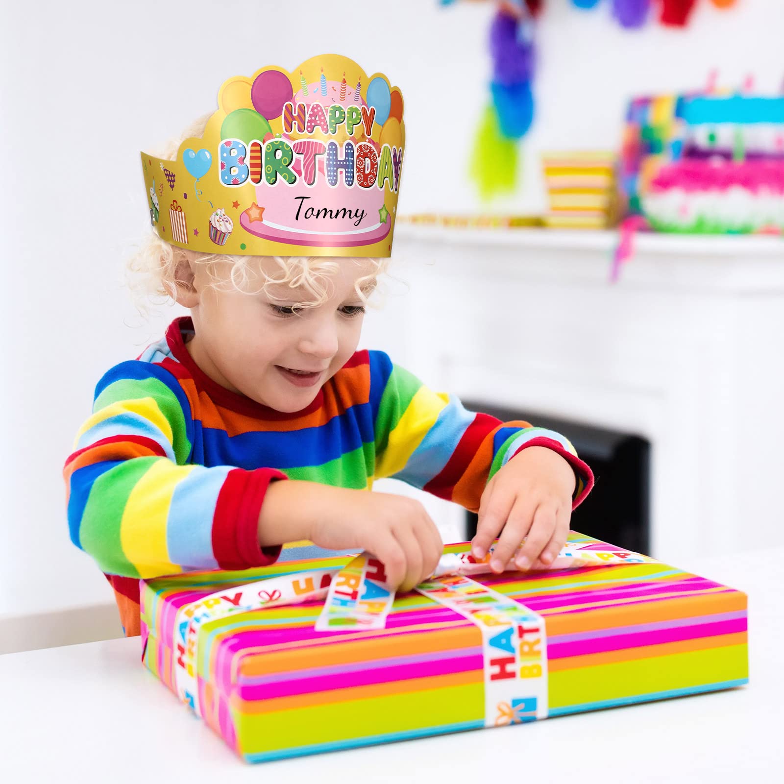 Snapklik.com : 36 Pcs Happy Birthday Crowns For Kids Paper Birthday Hat ...