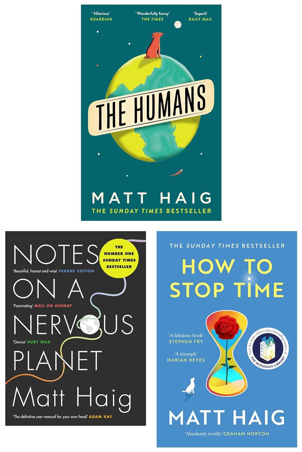 Matt Haig Collection 3 Books Set (The Humans, Notes on a Nervous Planet ...