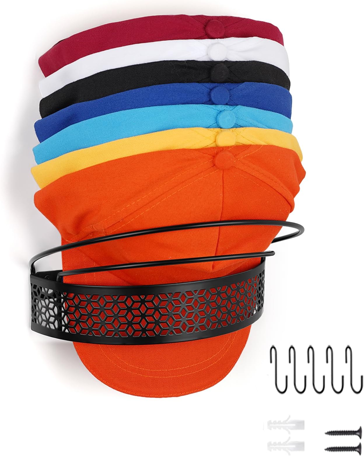 Amazon.com: XINGBAO 2Pack Stainless Steel Baseball Cap Racks, Compact ...