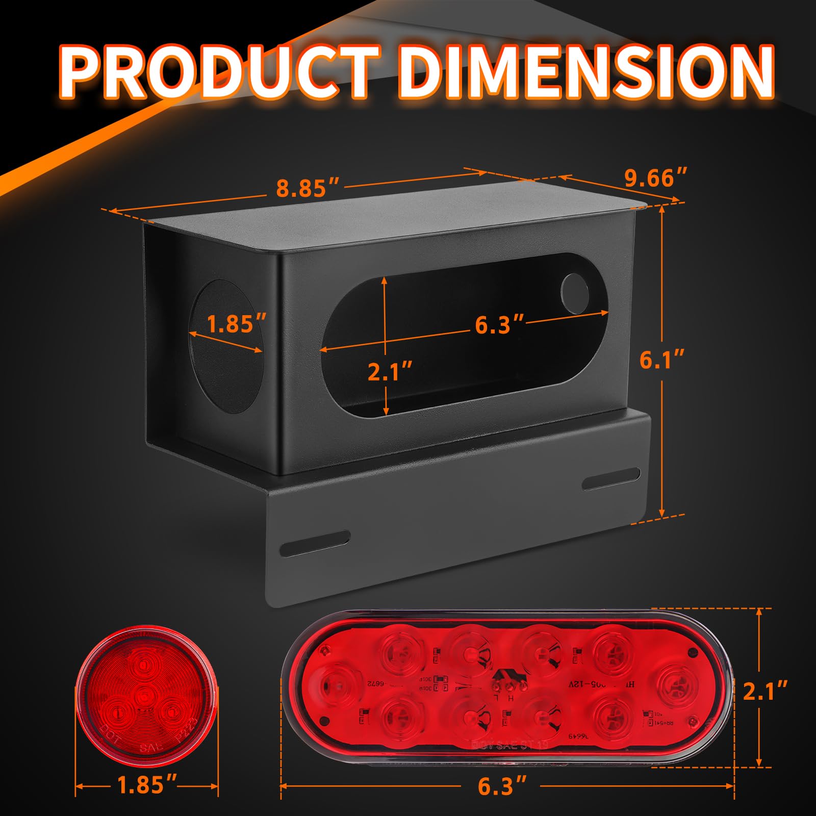 Snapklik.com : METOWARE 2PCS Trailer Lights Welded Mount Steel Boxes Kit