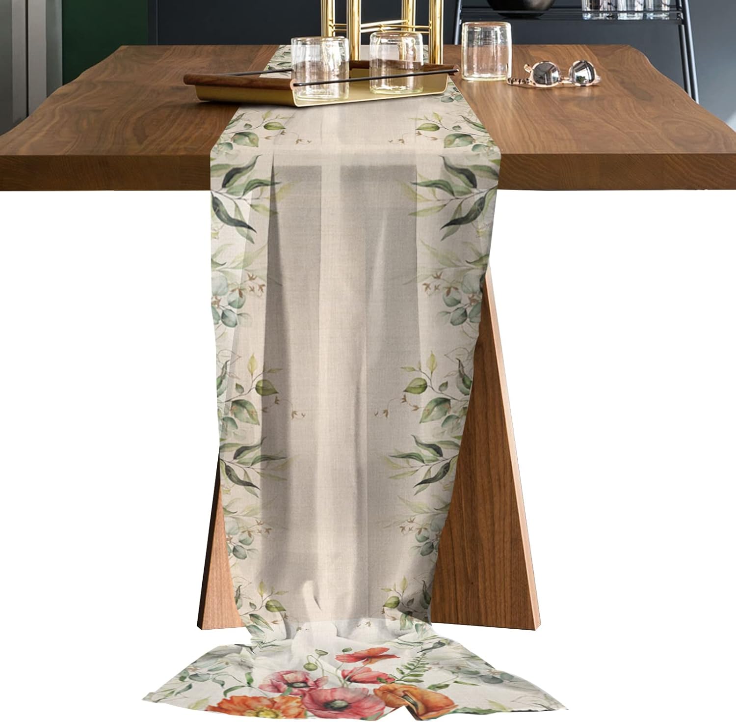 Amazon.com: Chiffon Table Runner, Sheer Table Runners Romantic Wedding ...