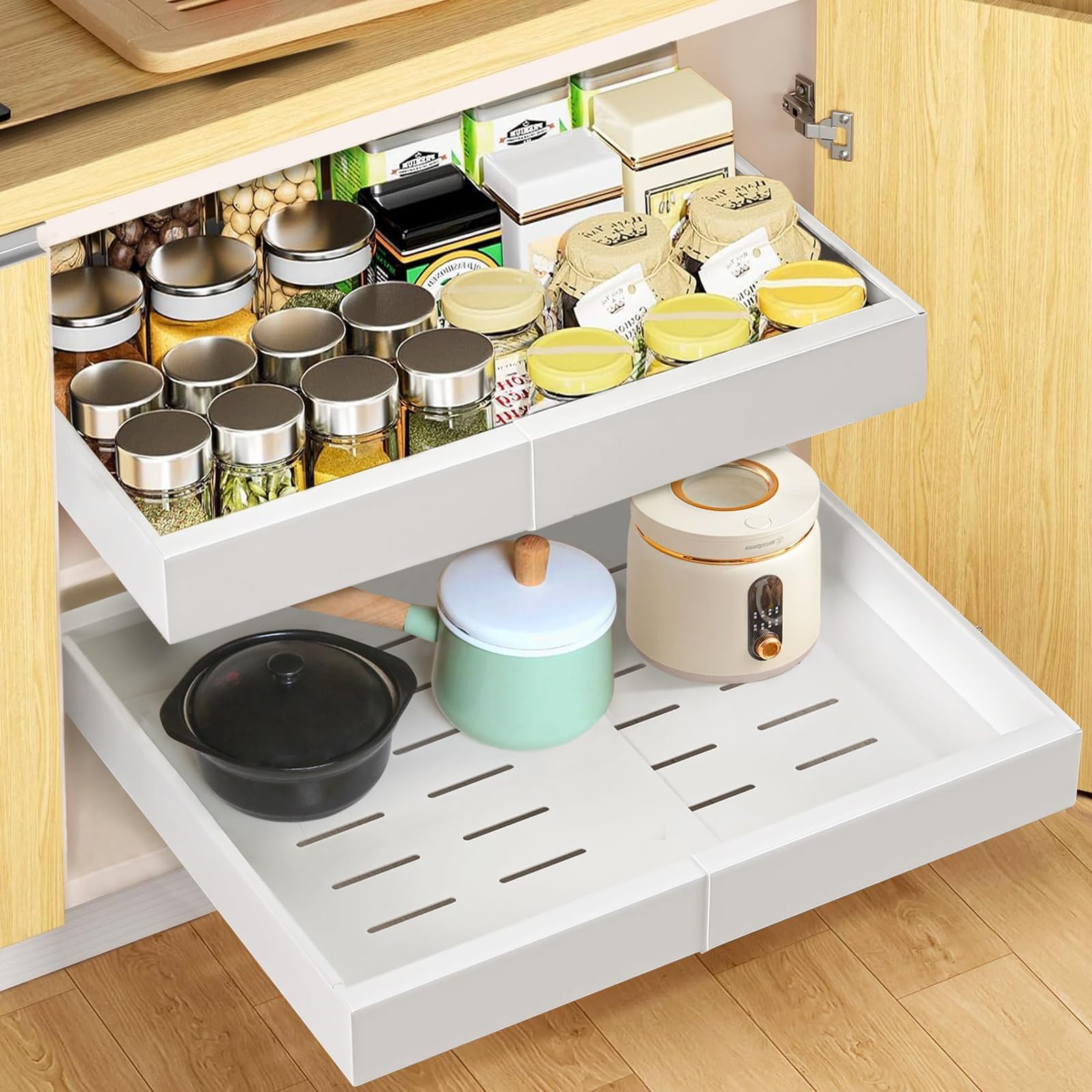 Amazon.com: Slide Out Cabinet Organizer, Pull Out Drawer with Slide out ...