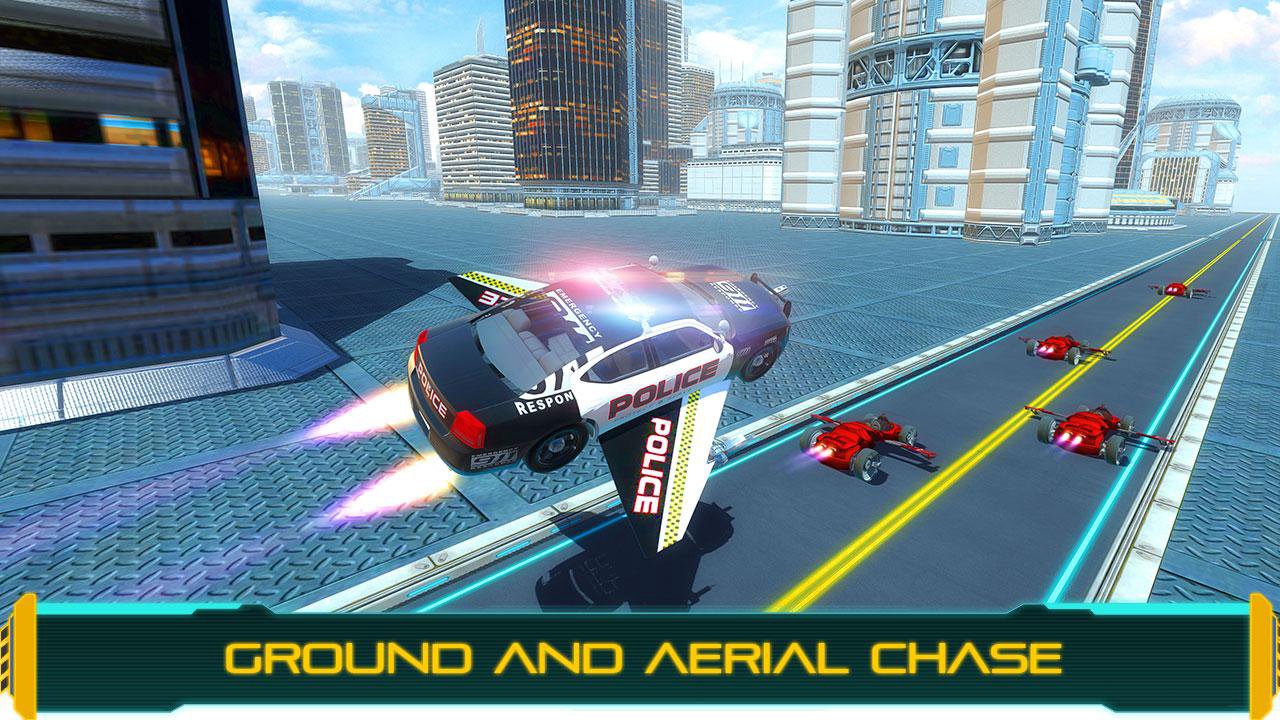 Flying Police Car Chase Simulator 3D: Crime City Vegas Gangster ...