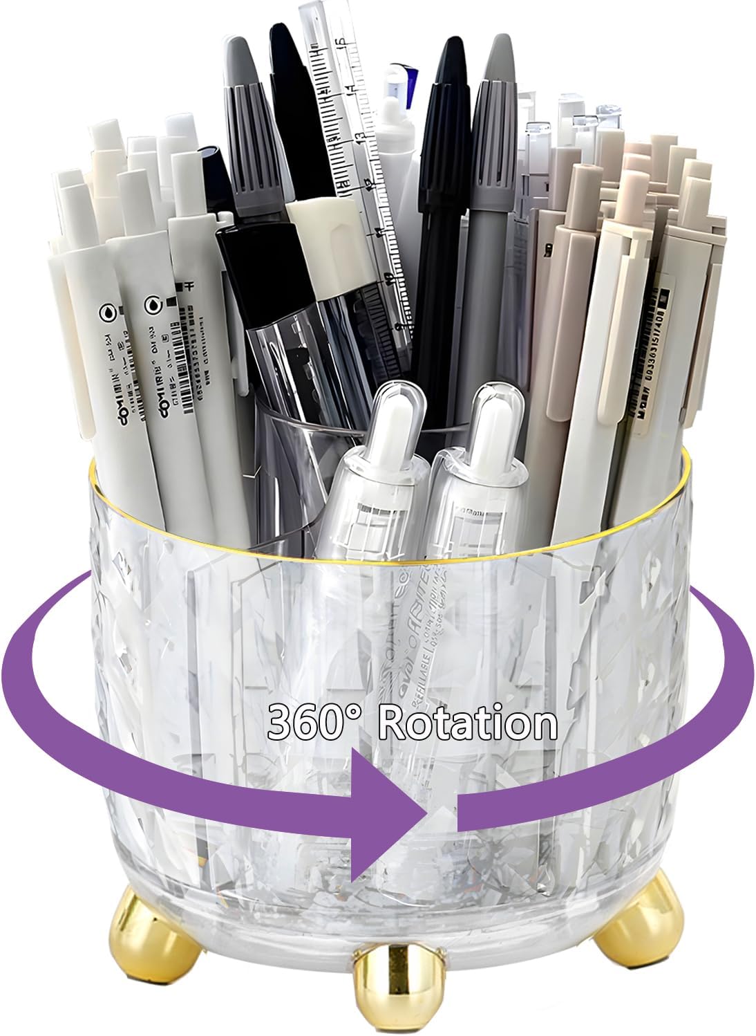 Amazon.com : Marbrasse Desk Organizer, 360-Degree Rotating Pen Pencil ...