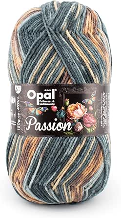 Amazon | 毛糸 ソックヤーン Opal オパール Passion（パッション） 6ply（6本撚り） ウール混 11372.献身 | 毛糸 通販