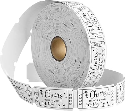 Amazon.com : TaoBary 1000 Pcs White Drink Tickets 2" x 1" Single Roll ...