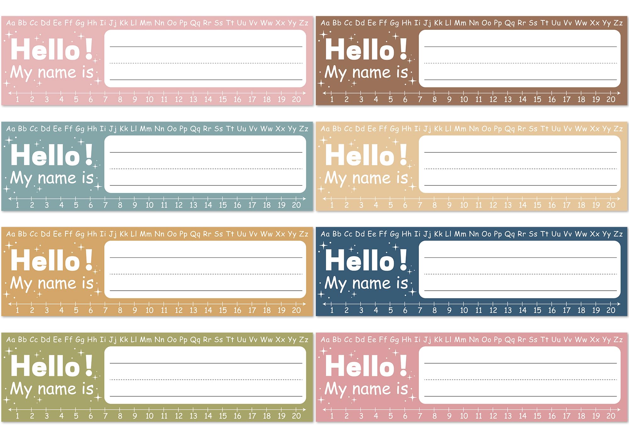 Amazon.com: 64 Pcs Boho Students Name Plates Classroom Flat Name Tag ...