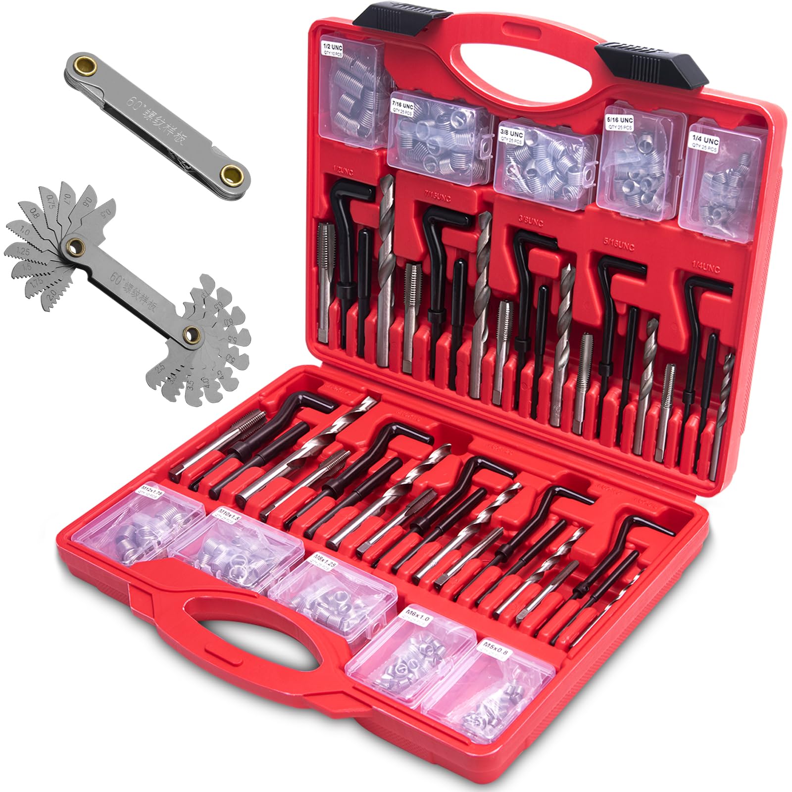 Amazon.com: ASDFGHT 262Pc Helicoil Thread Repair Kit, HSS Drill ...