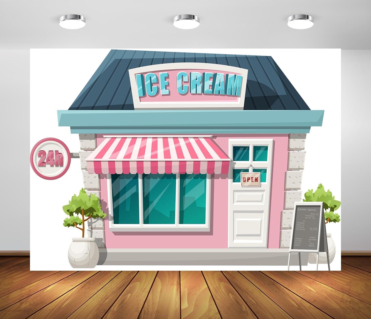 BELECO 7x5ft Fabric Ice Cream Parlor Backdrop Ice Philippines | Ubuy