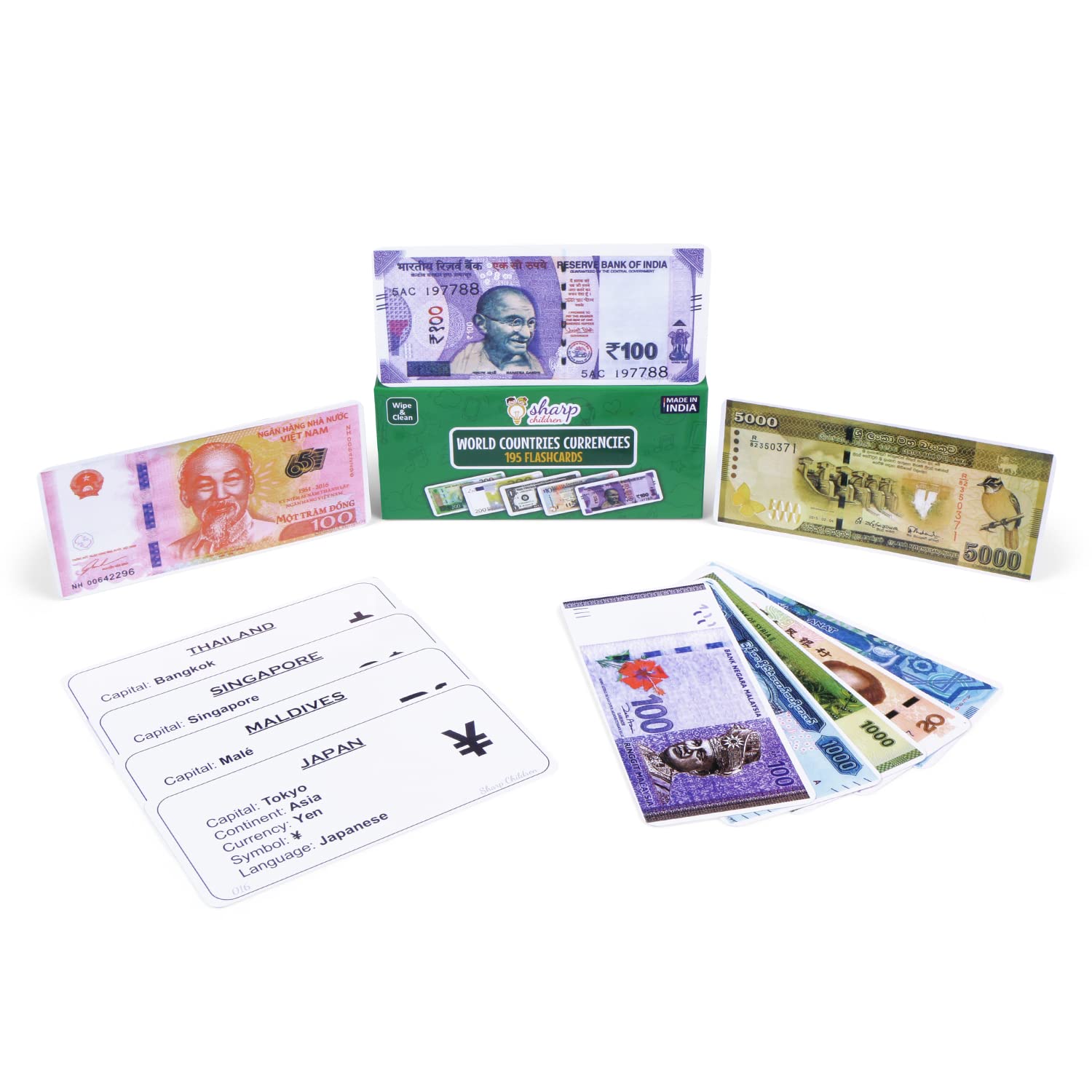 Buy Sharp Children Currency Flash Cards , Wipe and Clean , Laminated ...