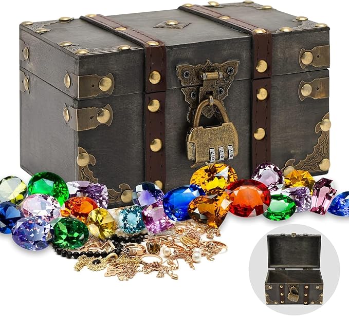 AMPUTEE Pirate Treasure Chest, Vintage Lockable Wooden Jewellery ...