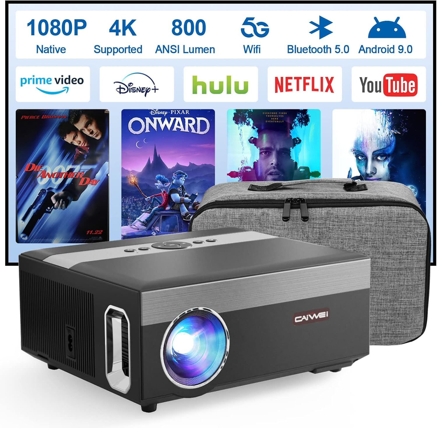 Amazon.com: Ultra HD Projector for 4K Home Cinema Daytime,5G WiFi Smart ...