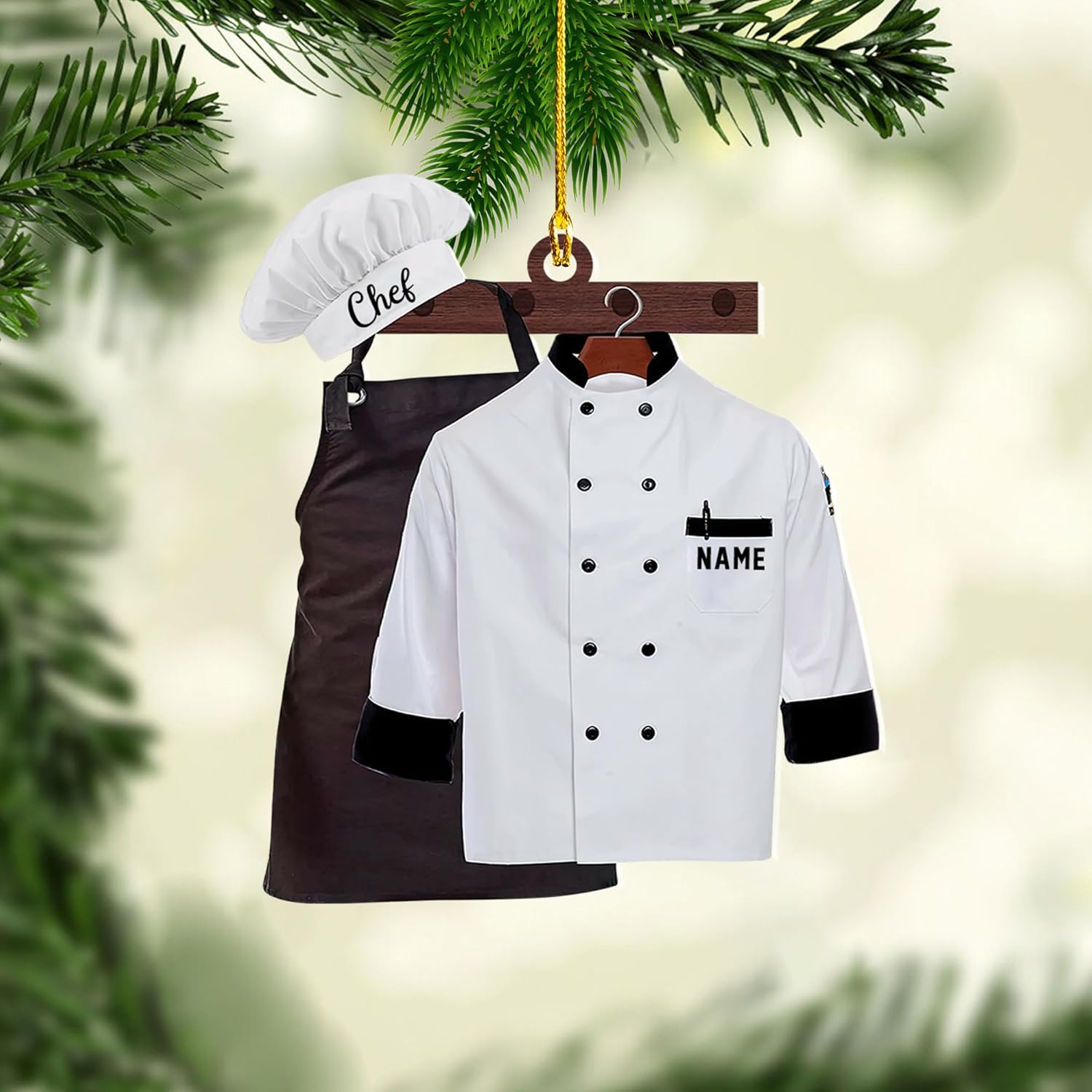 Amazon.com: AOVL Personalized Chef Ornament, Personalized Chef Uniform ...
