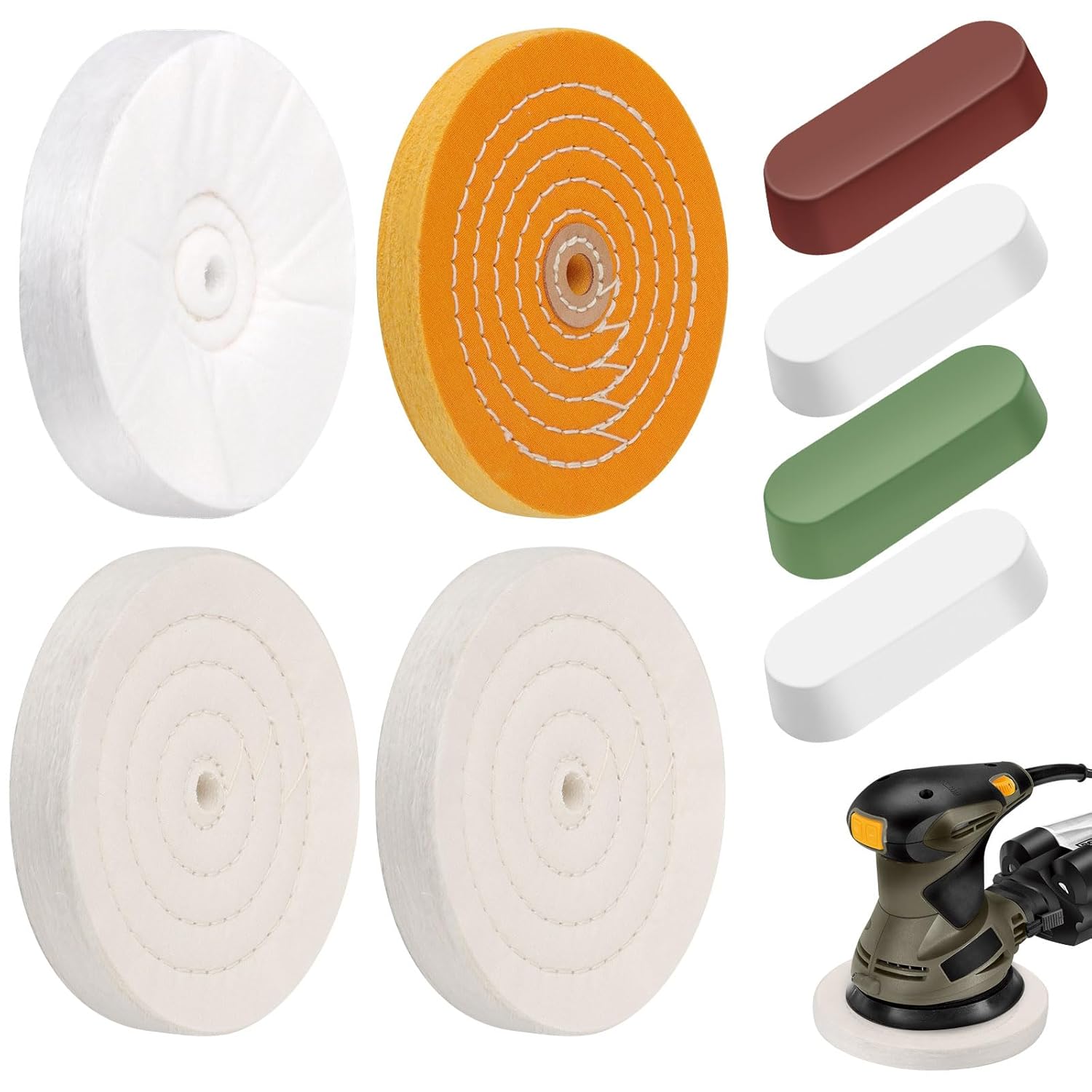 Amazon.com: 8PCS 6inch Buffing Wheel for Fine Cotton Polish : Tools ...