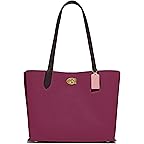 COACH Color-Block Leather with Coated Canvas Signature Interior Willow ...