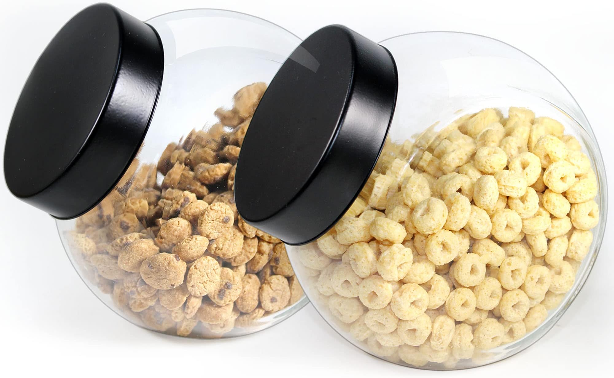 Amazon.com: Lallisa Set of 2 Glass Slanted Storage Jar 150 oz Large ...