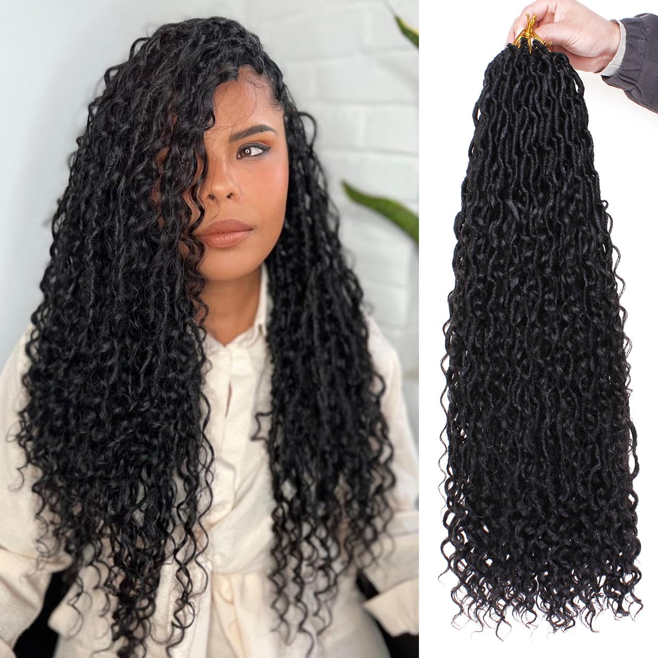 Amazon.com : ZRQ 30 Incn Goddess Locs Crochet Hair 8pack Boho Faux Locs ...