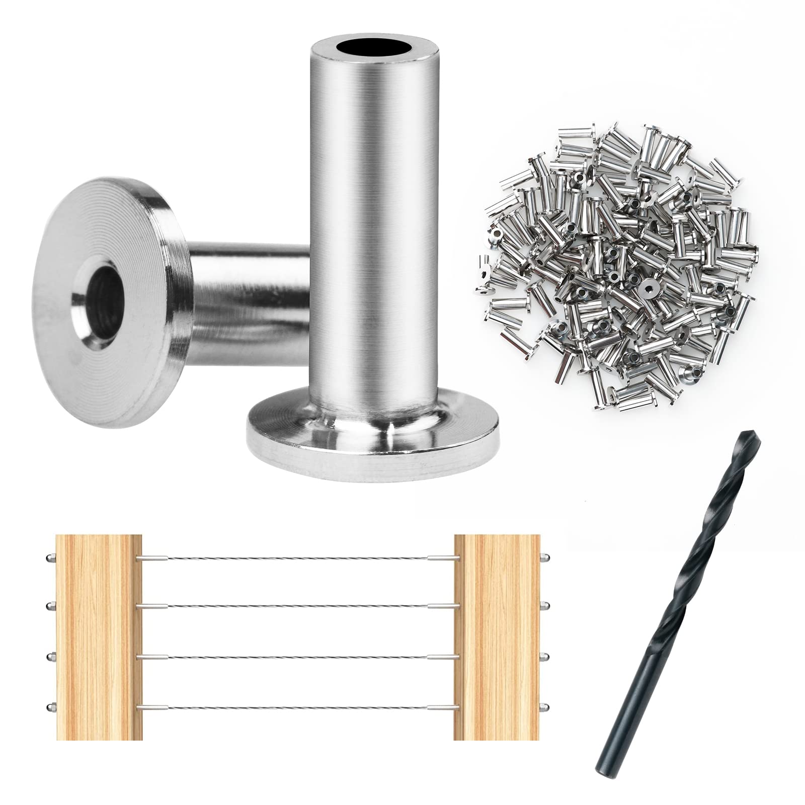 Snapklik.com : Pluden 40 Pack Stainless Steel Protector Sleeves Cable ...