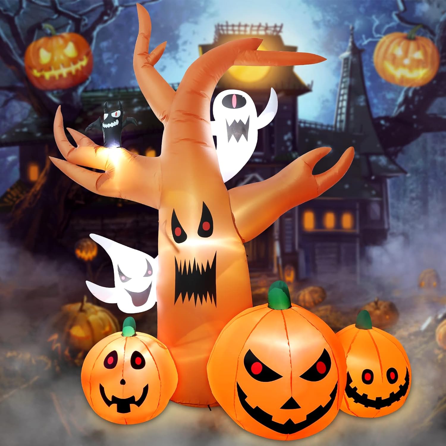 Halloween Inflatable Tree Decoration Outdoor - 8ft Blowups Dead Tree ...