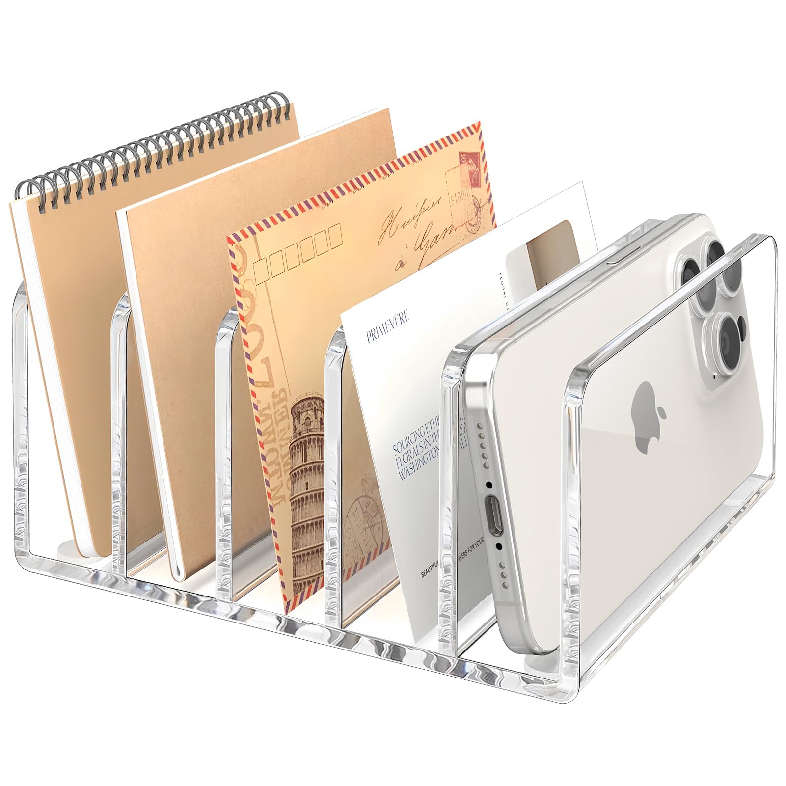 Snapklik.com : 5 Section Mail Organizer, Clear Acrylic Letter Organizer ...