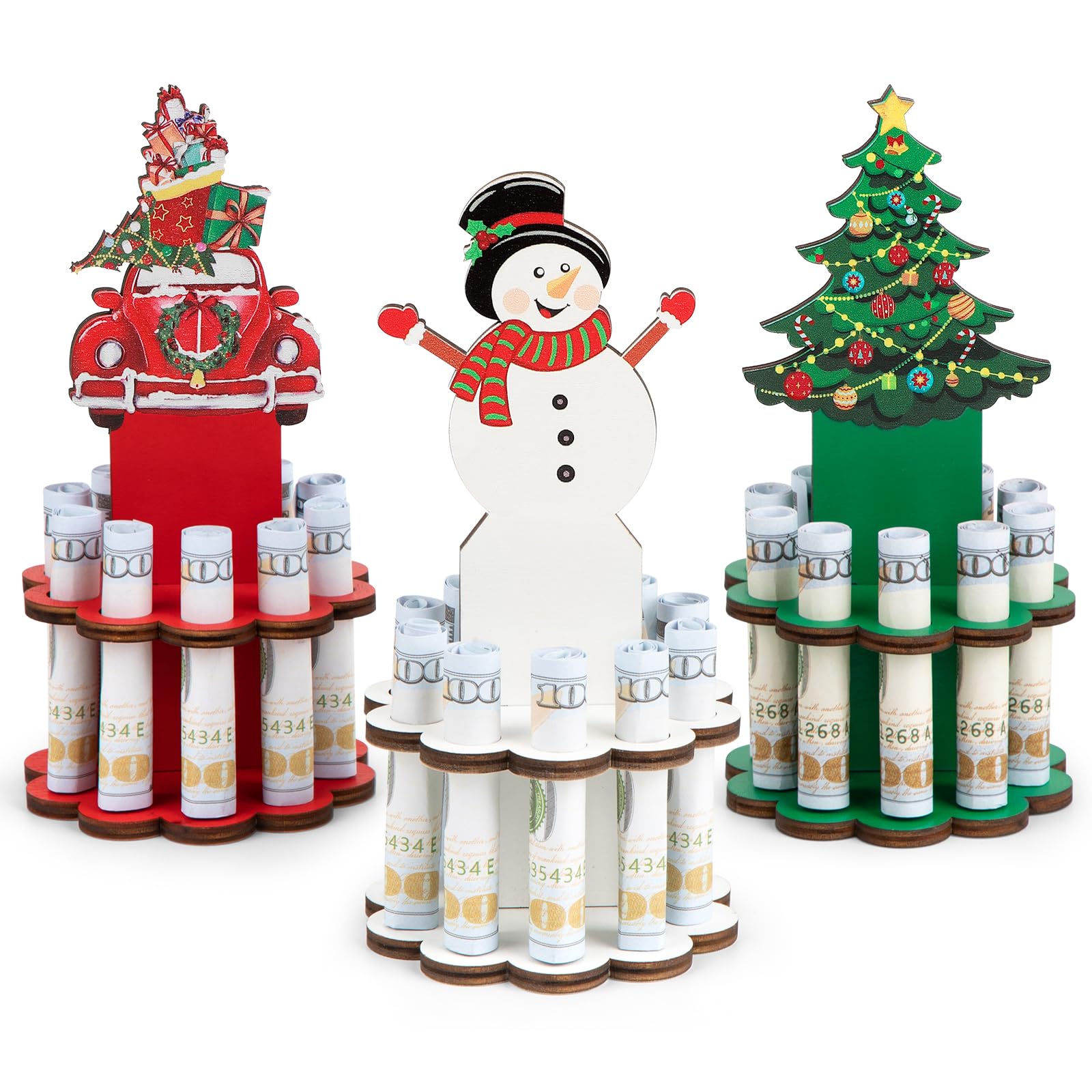 Amazon.com: Sereliy 3 Pcs Christmas Money Holder, Wooden Money Holders ...